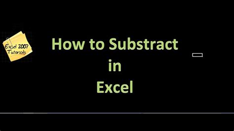 How To Substract In Excel The Easiest Way Youtube
