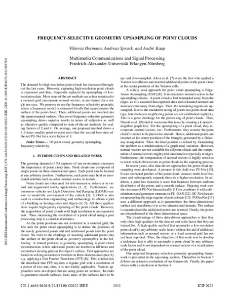 pdf frequency selective geometry upsampling of point clouds