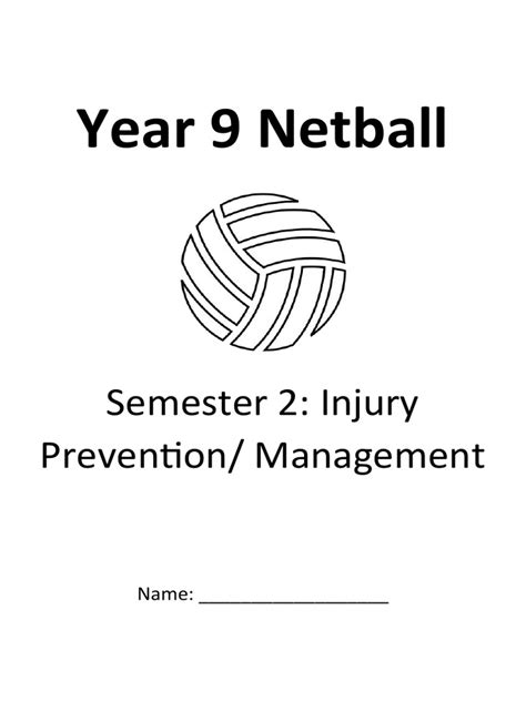 Year 9 Netball Booklet Injuries Pdf