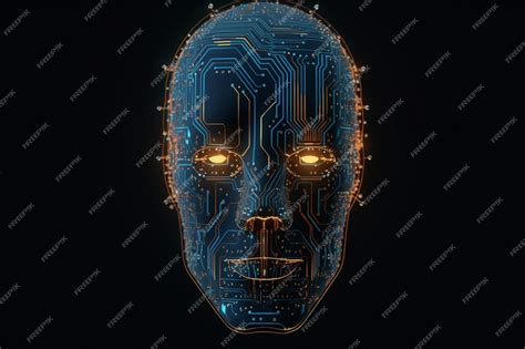 Premium Ai Image Artificial Intelligence Concept Futuristic Robot Face Made Of Electronic