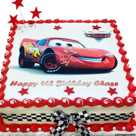 عکس کیک تولد پسرانه ماشین مک کویین