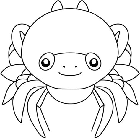 크래브 색칠 페이지 어린이용 무료 인쇄 페이지 사진은 저작권의 대상이 될 수 있습니다 프리미엄 Ai 생성 벡터