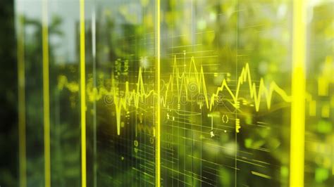 Abstract Yellow Green Data Visualization With Digital Lines Stock Image Image Of Interface