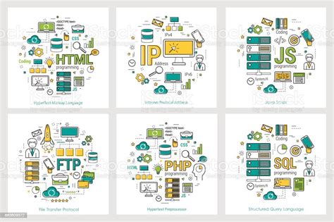 coding linear round concepts stock illustration download image now