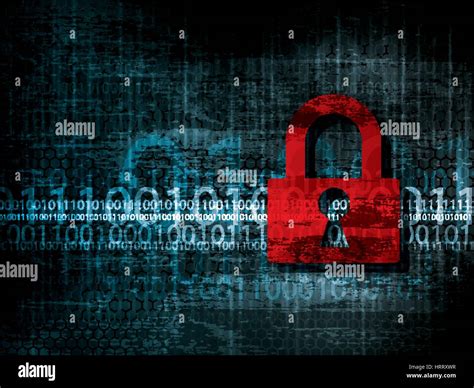 Vulnerable Network Security Data Background With Program Code Protected By Padlock Stock Vector