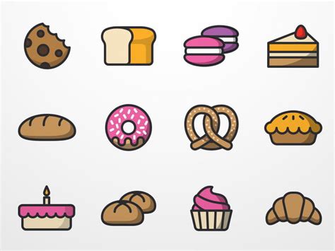 무료 다운로드 베이커리 아이콘 세트 스케치 파일 Sketch Uidownload
