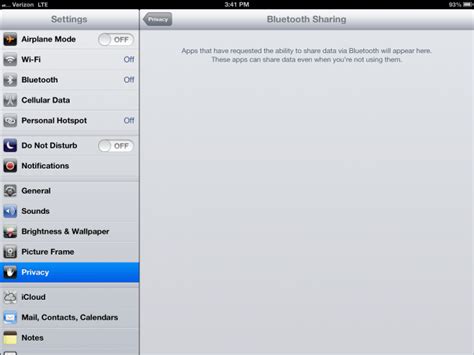 “bluetooth Sharing” Added To Ios 6 “privacy” Settings