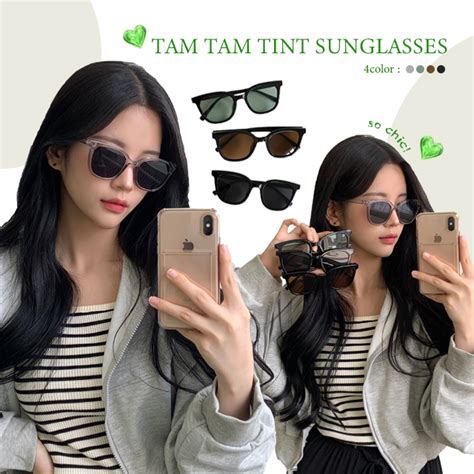 비마이뮤즈 ️당일출고uv400 ️ 탐탐 뿔테 오버핏 캐주얼 틴트 선글라스 스퀘어 사각 안경테 4color