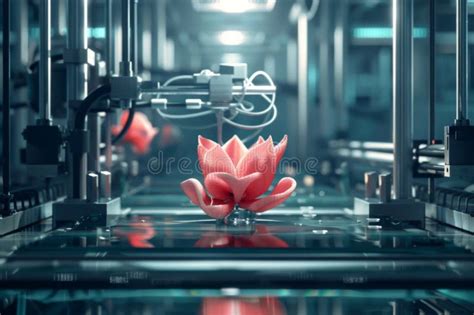 Depiction Of Additive Manufacturing 3d Printer Creating A Complex Object In An Industrial