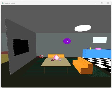 计算机图形学：c Opengl三维场景 室内场景 沙发 茶几 电视 索炜达 猿创