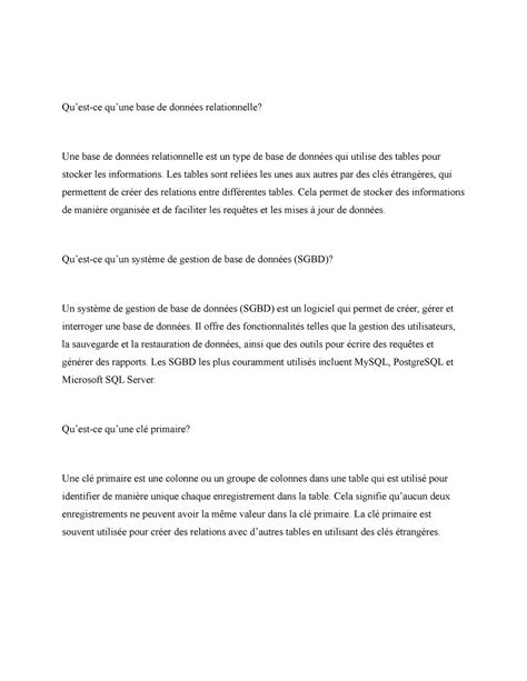 gestion de base des données 1 qu est ce qu une base de données