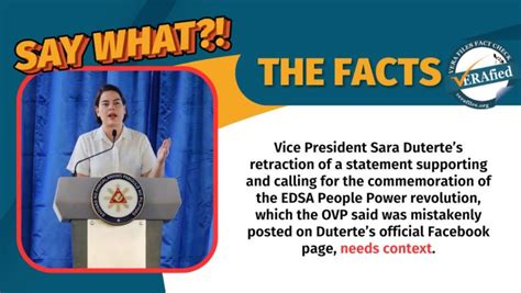 VERA FILES FACT CHECK: VP Sara's retraction of EDSA anniversary statement needs context