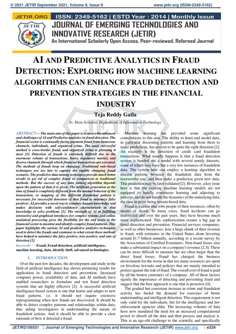 pdf ai and predictive analytics in fraud detection exploring how