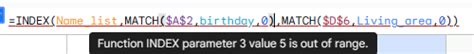 Microsoft Excel Function Index Parameter 3 Is Out Of Range Super User