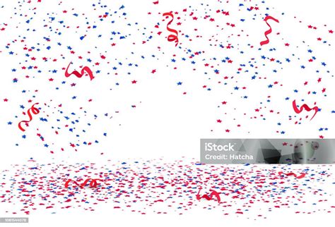 색종이 리본 별이을 멋진 밝은 화려한 휴가 시즌 개념 종이 분산형 바닥 축제 축 하 파티 명랑 이벤트 추상 배경 벡터 일러스트에서 드롭 색종이 조각에 대한 스톡 벡터 아트