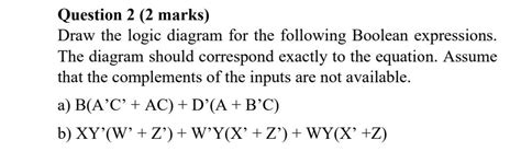 Solved Question Marks Draw The Logic Diagram For The Chegg