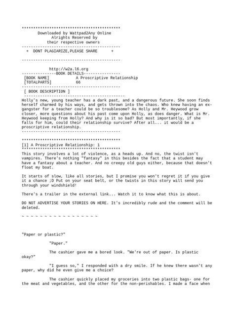 A Proscriptive Relationship Pdf