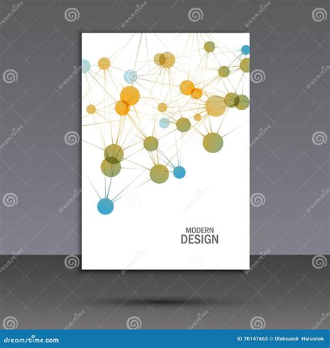 Vector Abstract Molecular Structure Cover Template Design Stock Vector Illustration Of