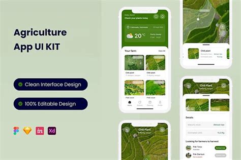 农业移动应用app Ui Kit Fig Sketch Xd 花瓣网