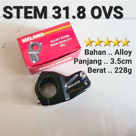 Stem Sepeda Mtb Melano Stem Oversize Sepeda Gunung Stem Pendek Ovs 31 8mm Diameter 31 8 Mm