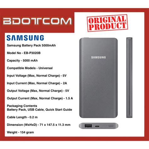Original Samsung Slim Battery Pack Mah Power Bank With Micro Usb Cable