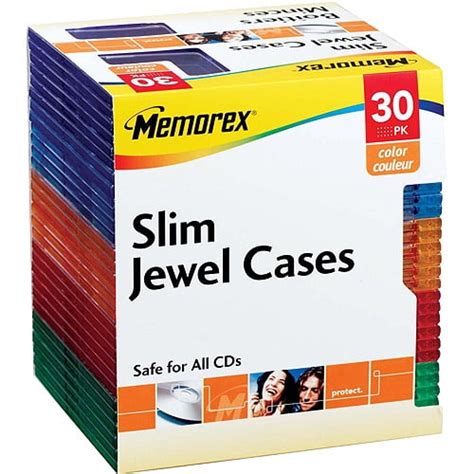 2 Packs Memorex 30 Pack Slim Cd Jewel Case 5mm Assorted Colors Total 60pcs