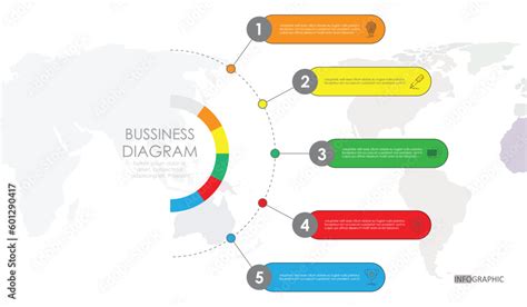 Bussiness Diagram Circular Layout Chart Project Timeline Diagram With 5