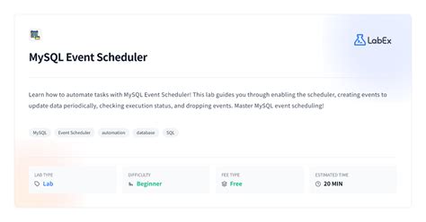 Mysql Event Scheduler Labex