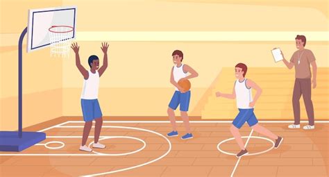 Premium Vector Workout And Exercise Class Flat Color Vector Illustration