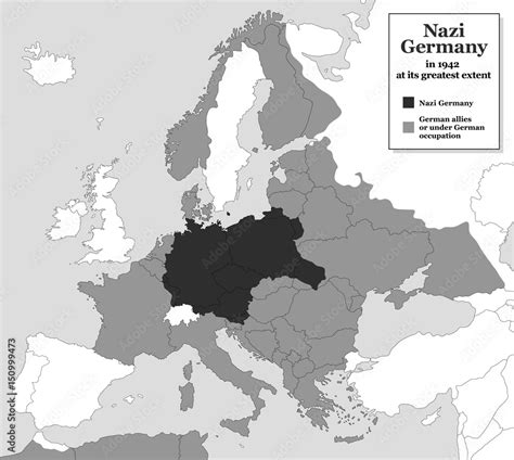 Nazi Germany At Its Greatest Extent During Wwii In 1942 With German