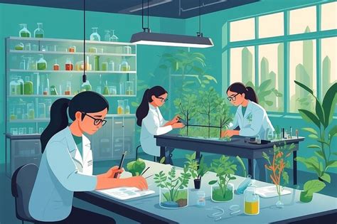 Premium Ai Image Lab With Students Conducting Experiments On The