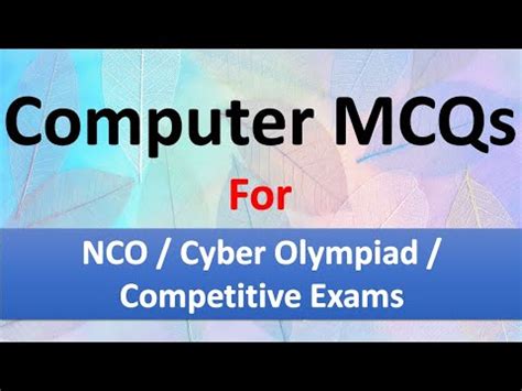 Computer NCERT Question Computer MCQ For Competitive Exams Top Computer Fundamental MCQ With