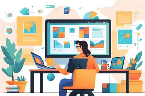 Photo Interface Designer Flat Illustration Premium Ai Generated Image