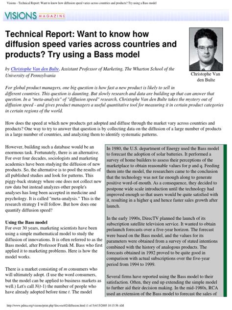 Bass Model Pdf Forecasting Confidence Interval