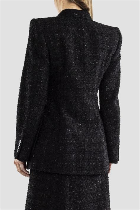 Balenciaga Hourglass Black Tweed Jacket
