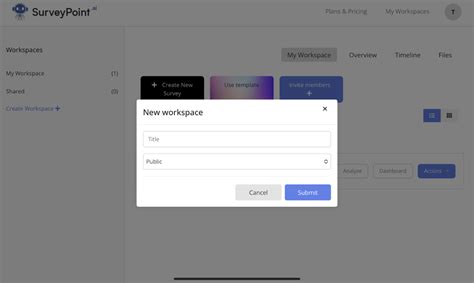 Creating Workspace Surveypoint