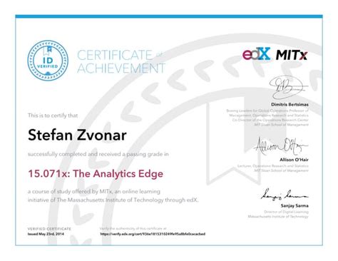 Mit Analytics Certificate Pdf