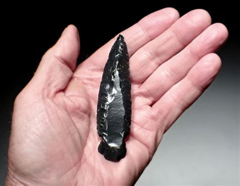 Finest Large Mayan Obsidian Atlatl Masterpiece Prestige Projectile