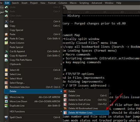 Hide And Show Found Lines In UltraEdit UEStudio