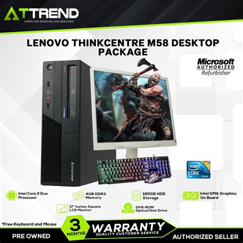 Lenovo Thinkcentre M Sff Desktop Pc Computer Intel Core Duo Dual Core Gb Gb Package