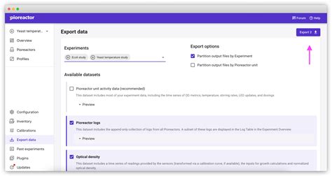 Exporting Data Pioreactor Docs