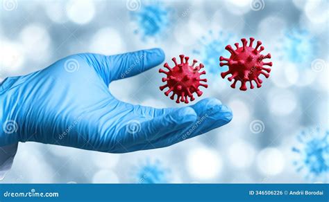Microscopic Virus Sample Under Laboratory Examination Stock Illustration Illustration Of