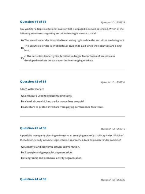Reading 13 Overview Of Equity Portfolio Management Pdf Financial Risk Stocks