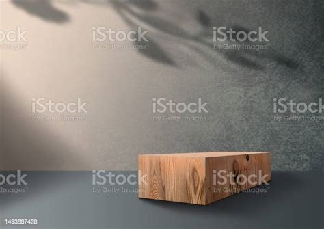 나무 전시 연단 3d 배경입니다 베이지색 배경 열대 지점 그림자를 남겨주세요 3d 렌더링 3차원 형태에 대한 스톡 사진 및 기타 이미지 Istock