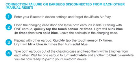 Jlab Jbuds Air Play Pairing Charging Instructions