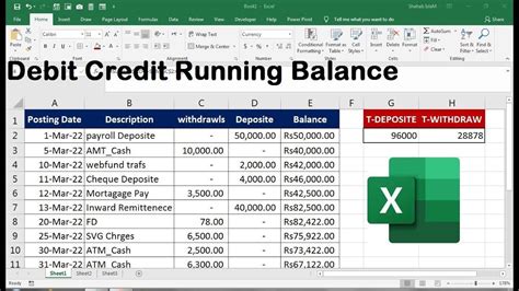 excel debit credit running balance formula excel templates spreadsheet template templates