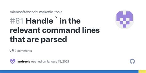 Handle ` In The Relevant Command Lines That Are Parsed · Issue 81 · Microsoftvscode Makefile