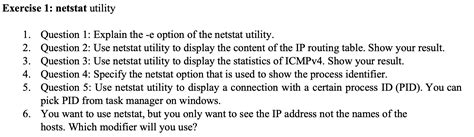 Solved Exercise 1 Netstat Utility 1 Question 1 Explain