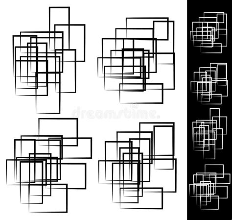 Random Scattered Rectangular Rectangle Element Set Stock Vector