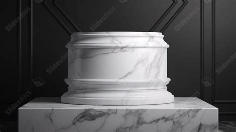 무료 3d로 렌더링된 돌과 대리석 연단 Ppt 배경 Slidesdocs